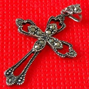 Jewelry | Vintage Sterling Silver Marcasite Cross Pendant | Poshmark